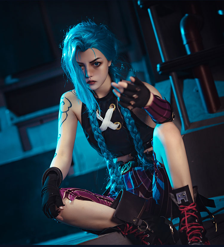 Arcane: League of Legends LoL Arcane Jinx Halloween Cosplay Costume ...